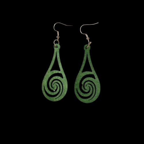 Koru 3 Earrings - Green – Aroha Pacific